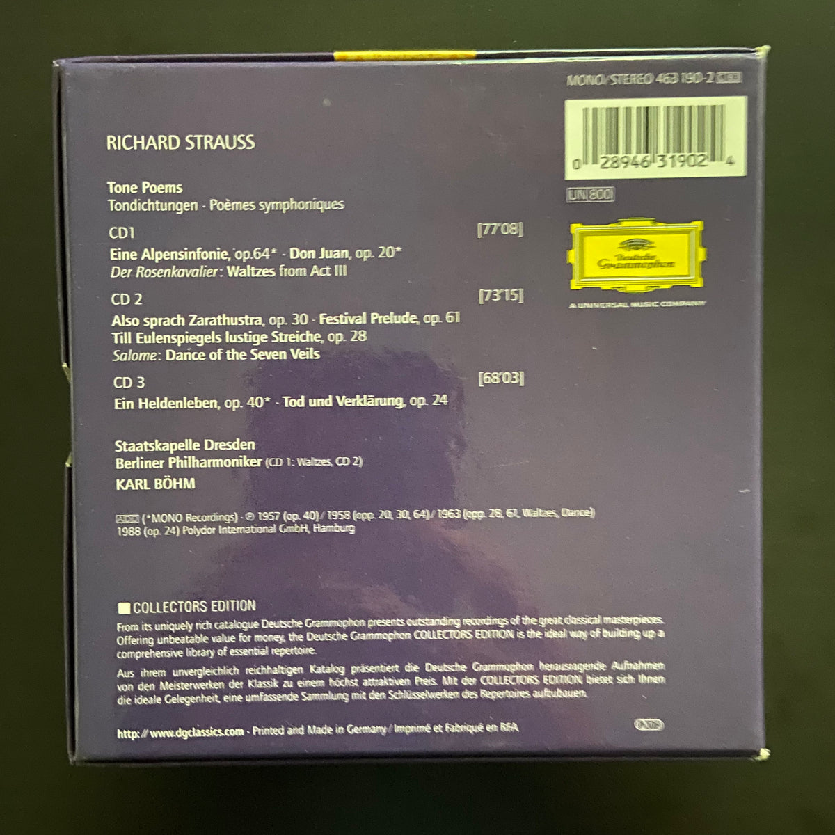 Richard Strauss: Tone Poems (3 x CD box set with booklet)